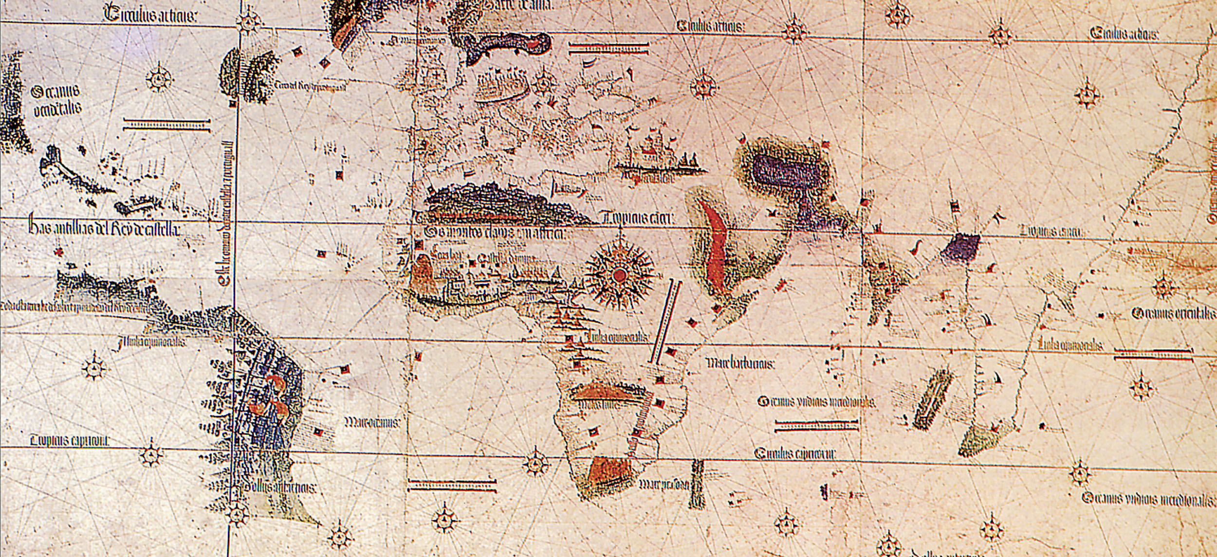 Mapamundi de Cantino con el meridiano de Tordesillas | Artehistoria.com